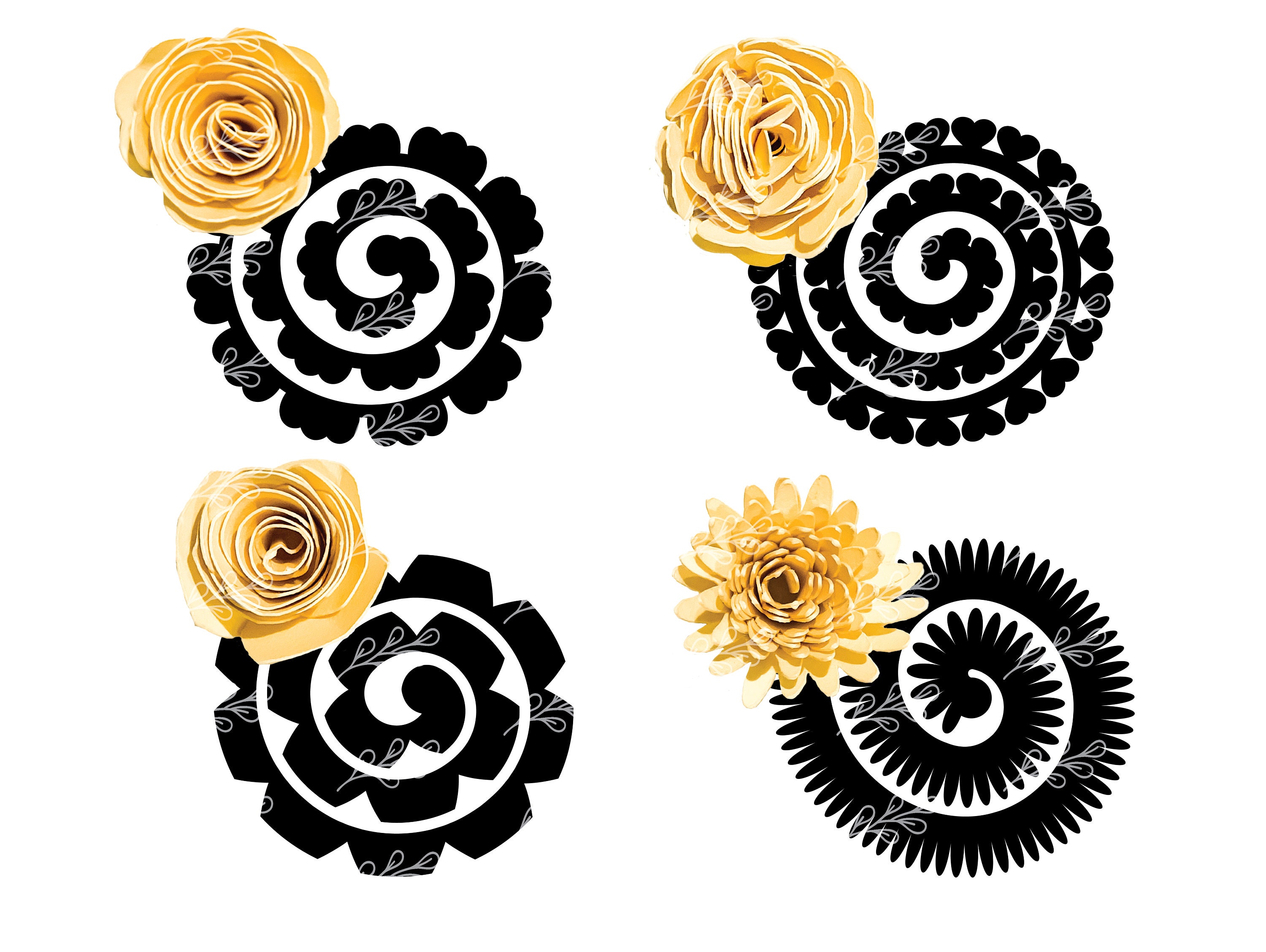 Rolled Flowers SVG | Paper Flowers SVG | Rolled Paper Flowers SVG ...