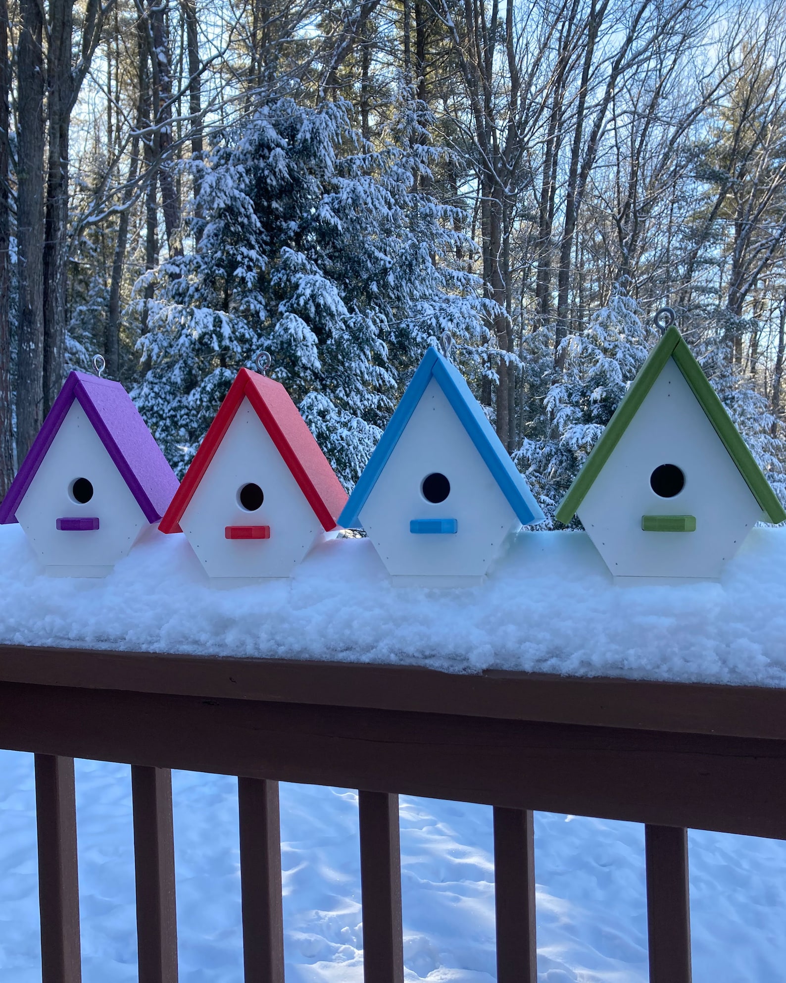 Classic Wren Poly Birdhouse White with Purple Roof | Etsy
