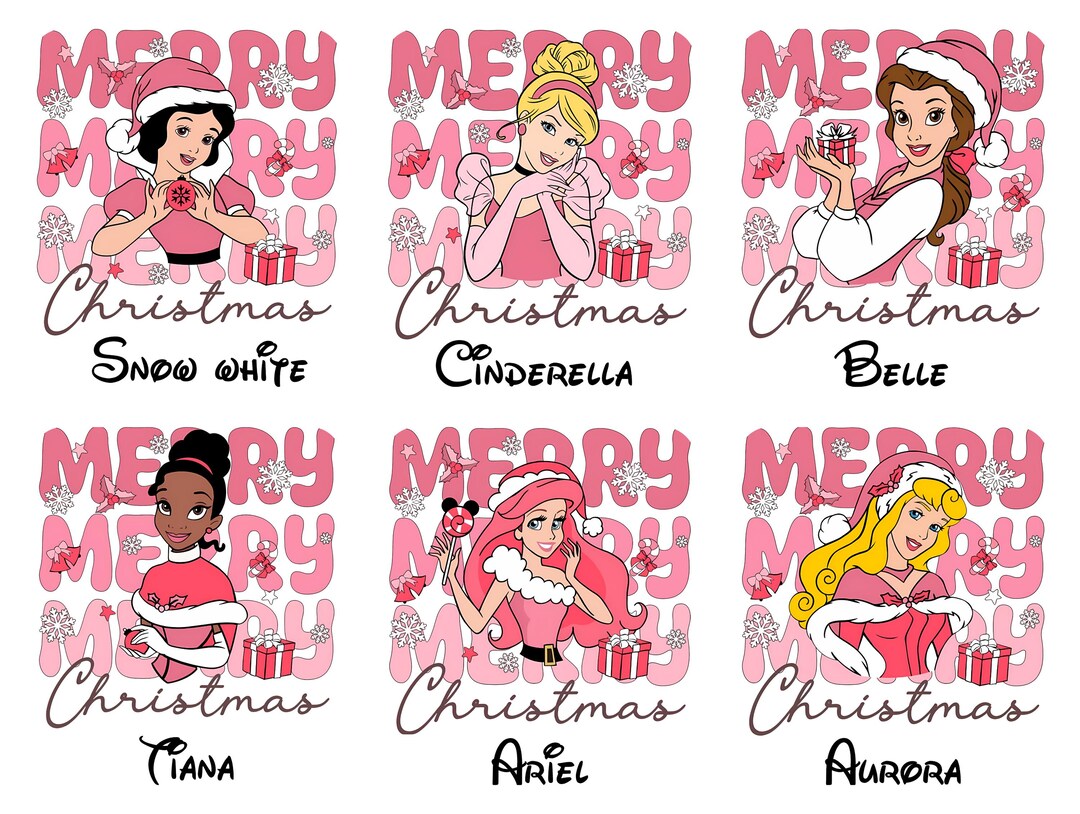 Disney Princess Christmas PNG, Besties Christmas Matching PNG, Disney ...