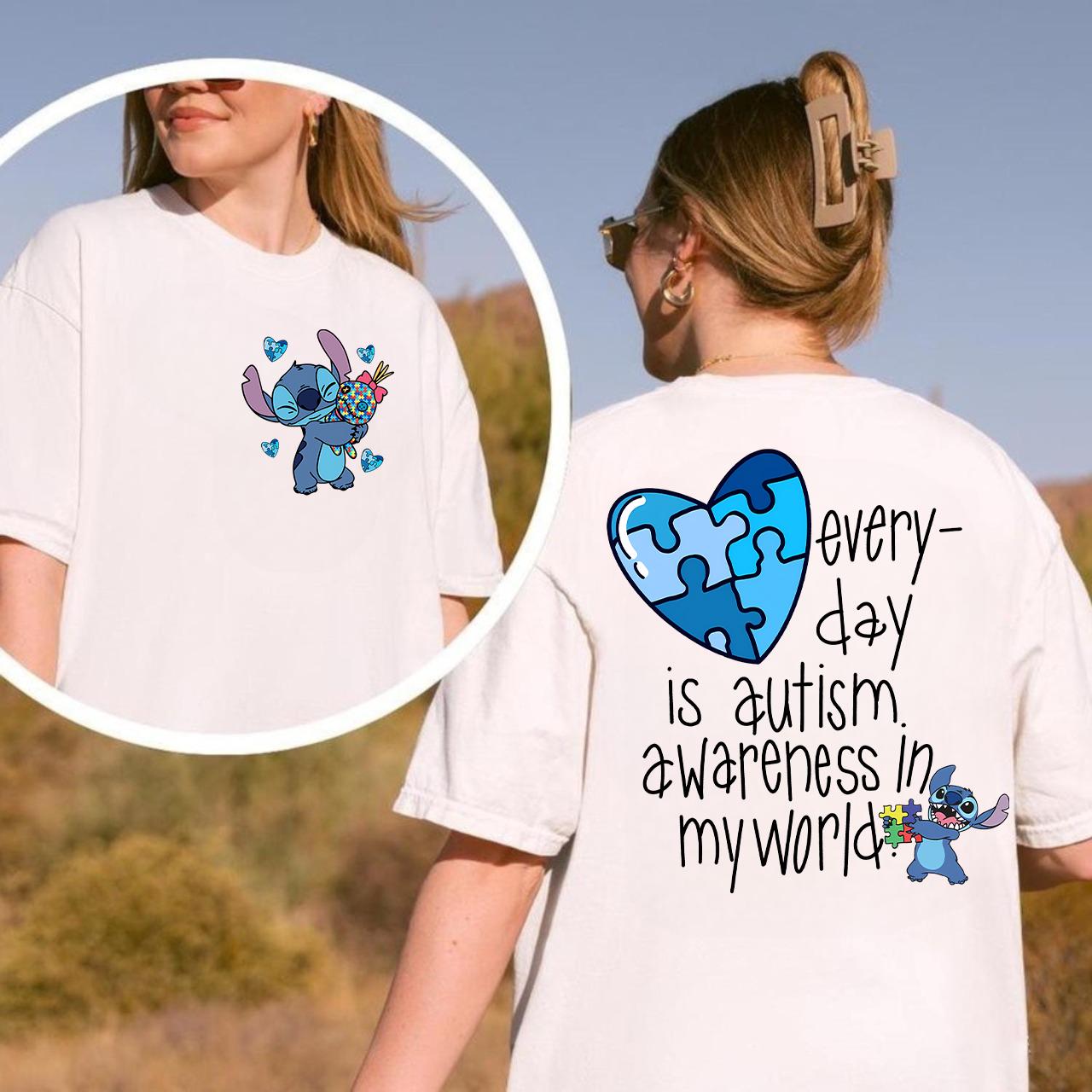 Disney Stitch Autism T-shirt Png, Everyday is Autism Awareness in My ...