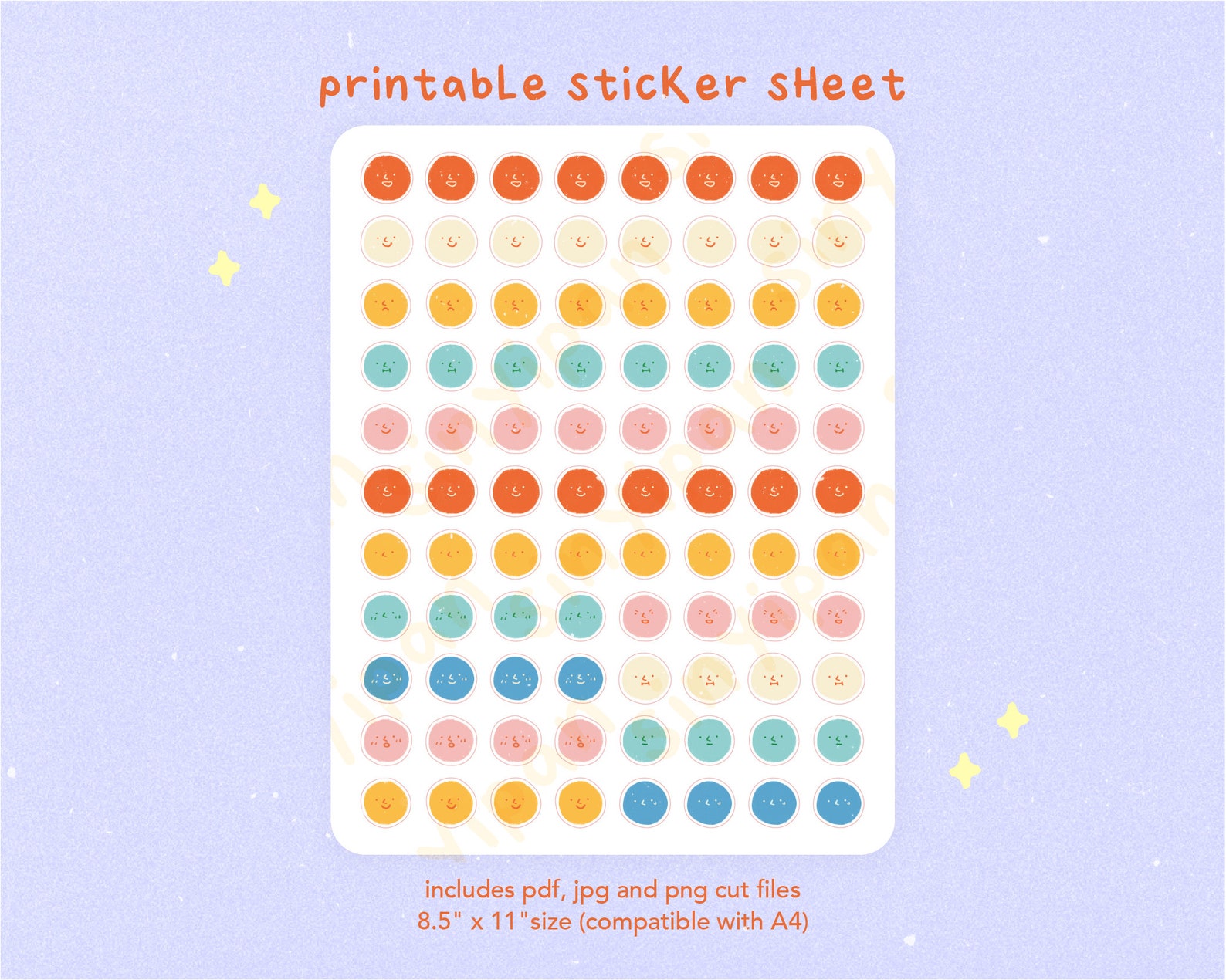 Mood Tracker Stickers Printable Stickers Digital Stickers | Etsy