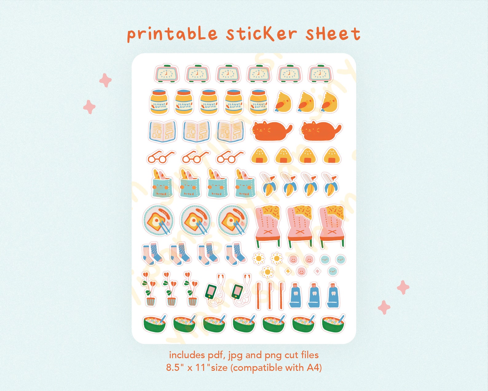 Morning Routine Stickers Printable Stickers Digital | Etsy