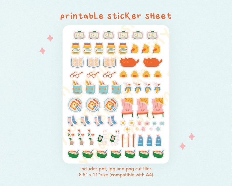 Morning Routine Stickers Printable Stickers Digital | Etsy