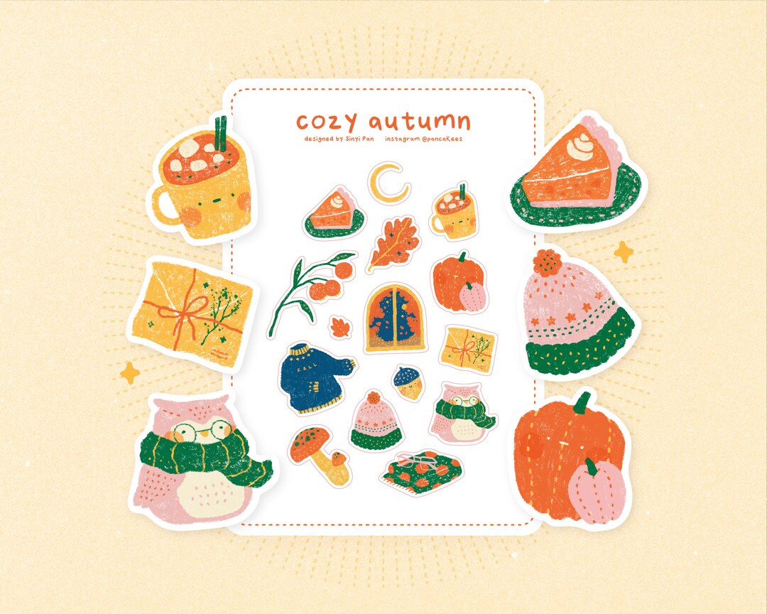 Autumn Fall Stickers | Printable Stickers | Digital Stickers ...