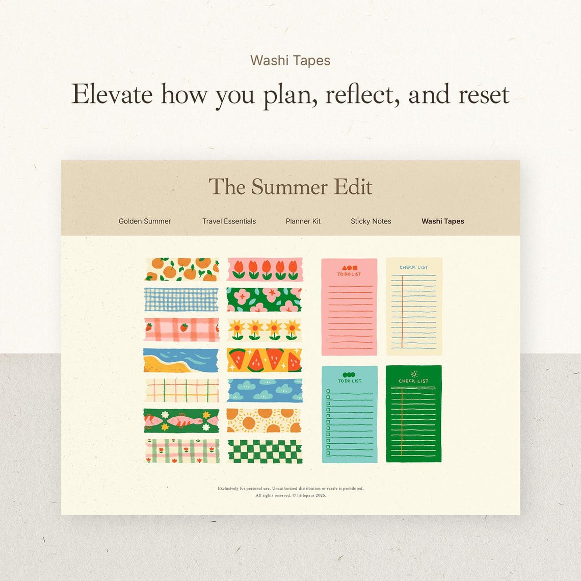 Summer Digital Sticker Collection: Goodnotes Planner Kit (PNG Files ...