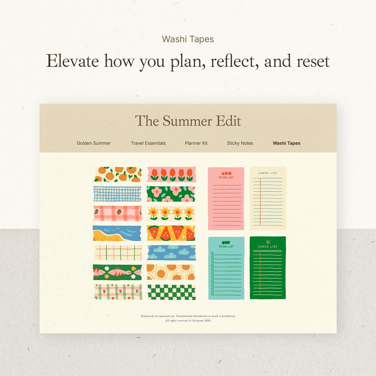 Summer Digital Sticker Collection: Goodnotes Planner Kit (PNG Files ...