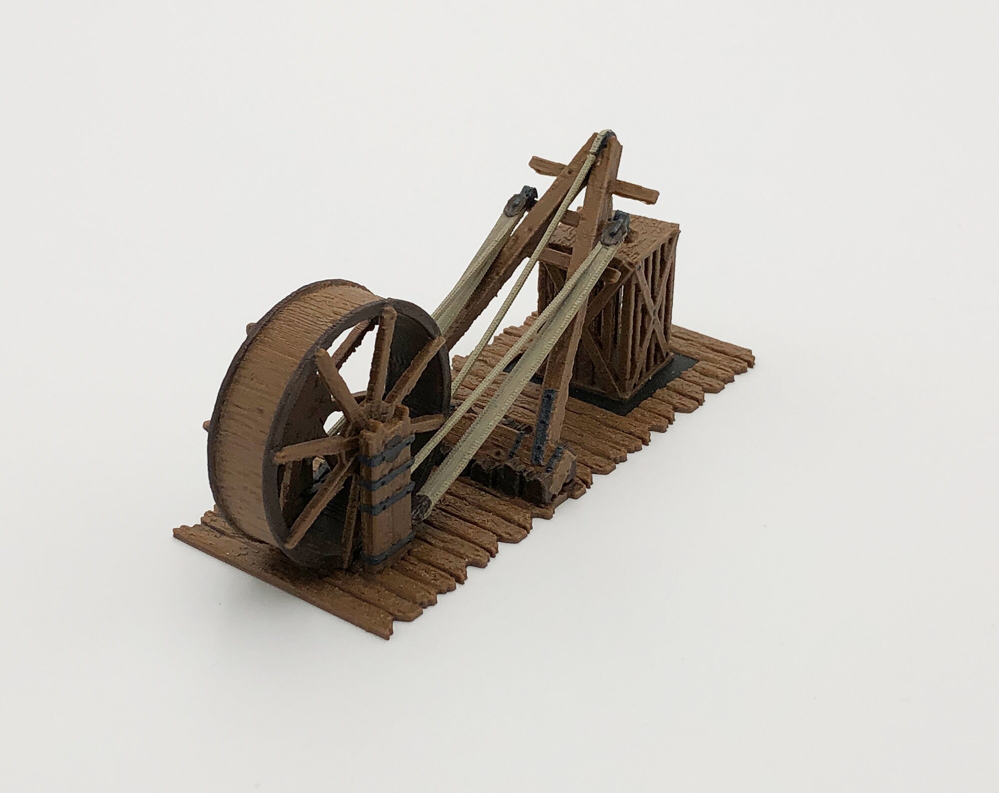 Man Powered Wheel Crane for Miniature Gaming Scale Model | Etsy