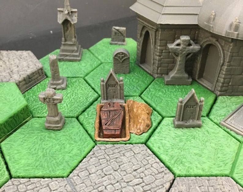 Cemetery Set hex Tiles - Etsy