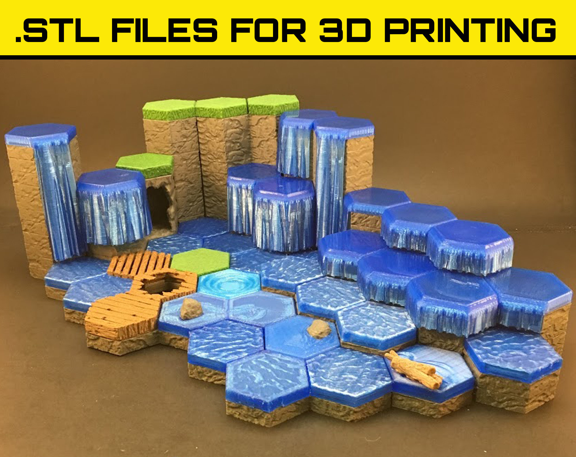 Water Set hex Tiles | Etsy