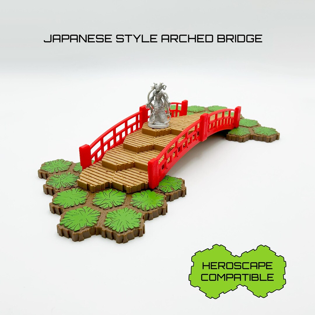 Japanese Style Bridge for 28mm Miniature Gaming, Fits With Heroscape ...