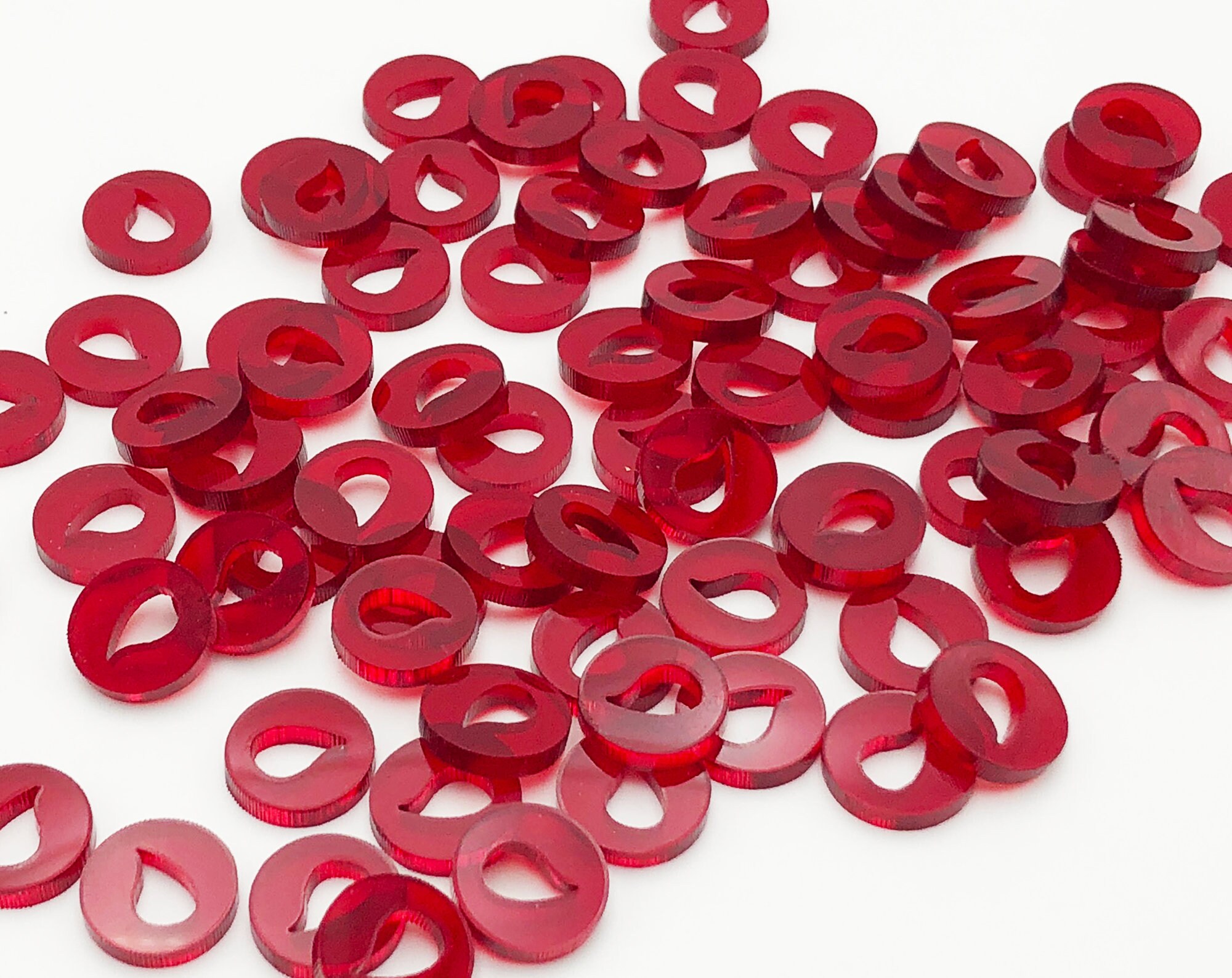 Red Acrylic Life Tokens: Board Game Counters, Heroscape Replacement (20 ...