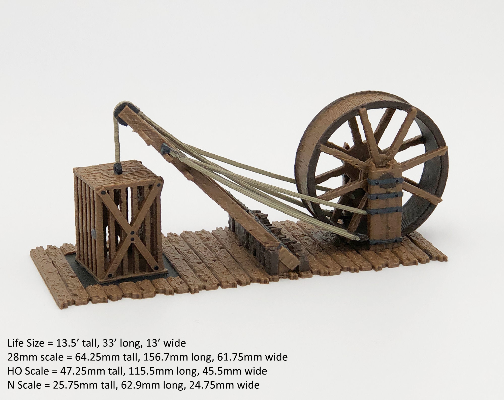 Man Powered Wheel Crane for Miniature Gaming Scale Model | Etsy