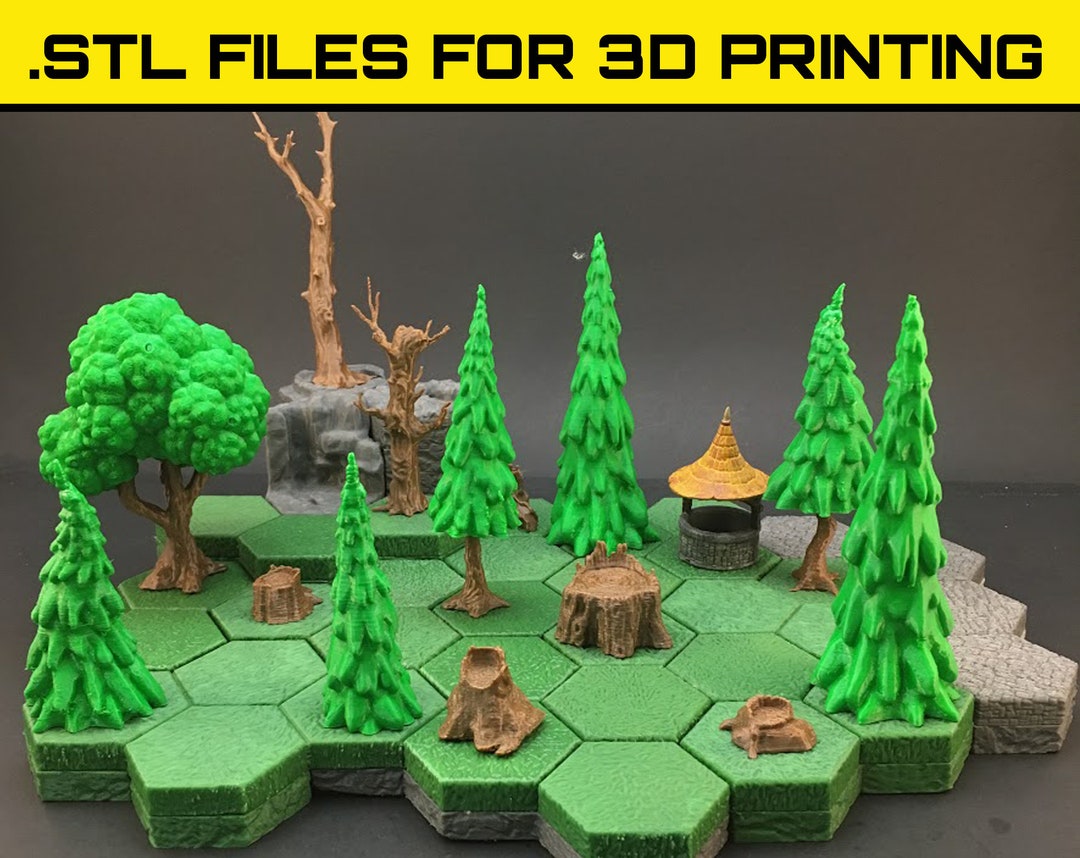 Forest Set - "hex" Tiles - Etsy