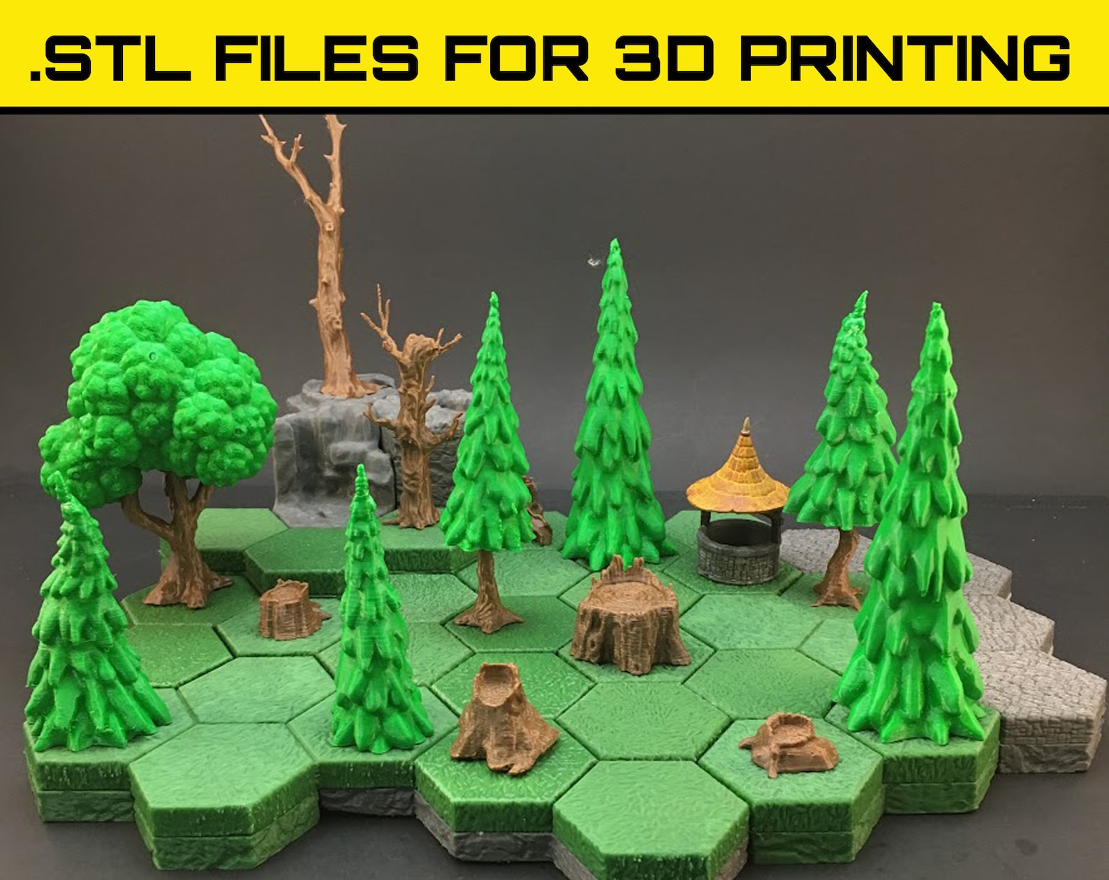 Forest Set hex Tiles - Etsy