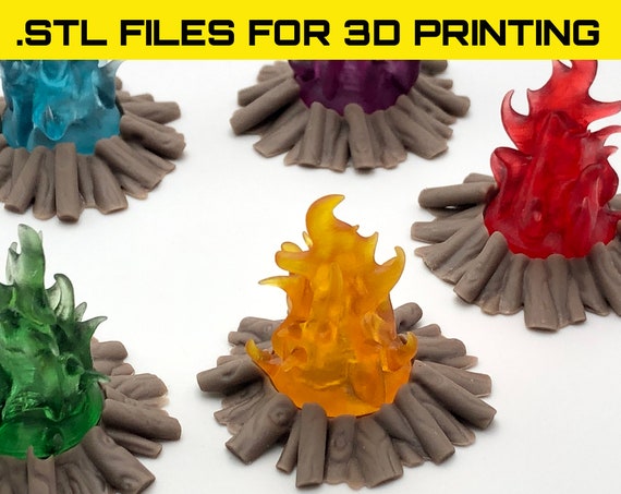 FIRE STL Files of Wood Burning Campfire for Your Miniature - Etsy