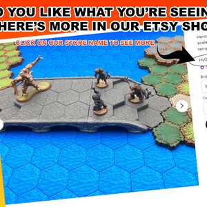 Gaming Playmat - Water - Hex Grid, Options 1", 1.5", 1.75" (AF ...