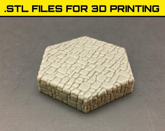 Cobblestone Texture STL Files Hyground Hex Crowns Terrain | Etsy