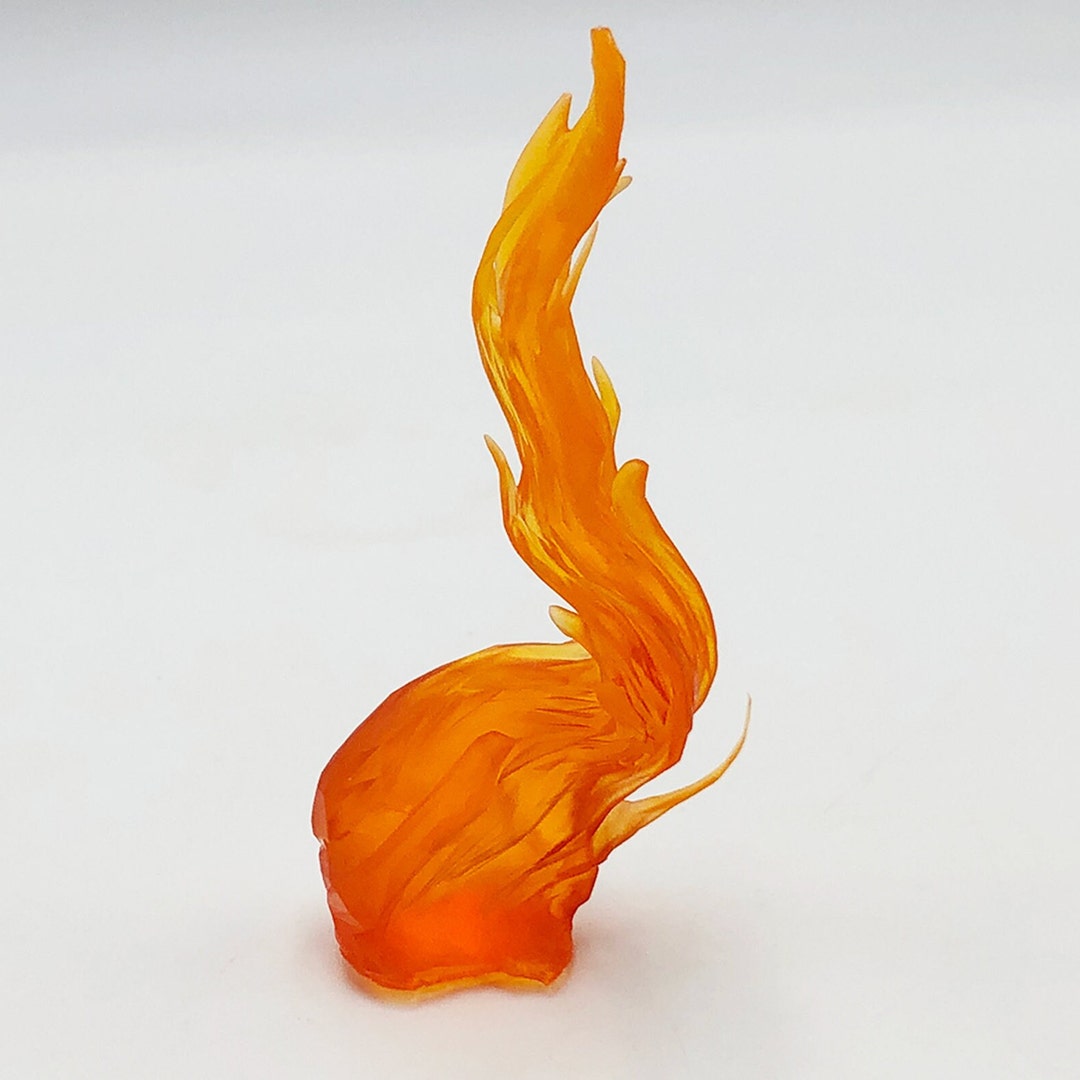 WILD FIRE Orange Translucent Resin Fire Miniature Diorama Glows Orange ...
