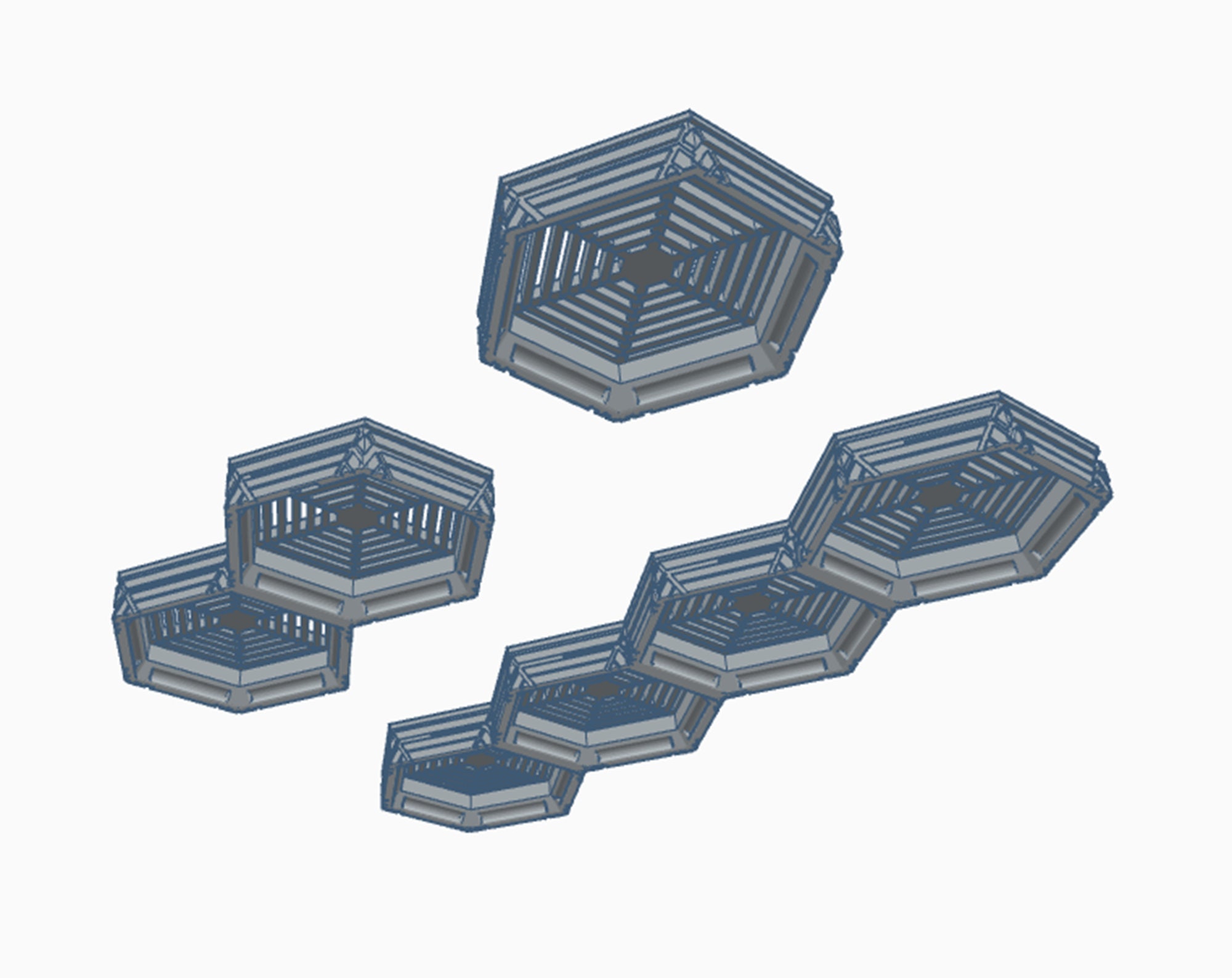 Catwalk Tiles STL Files - Hyground Hex Crowns, Terrain for Miniature ...