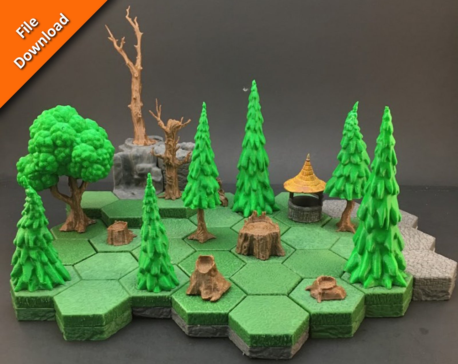 Forest Set HEX tiles | Etsy