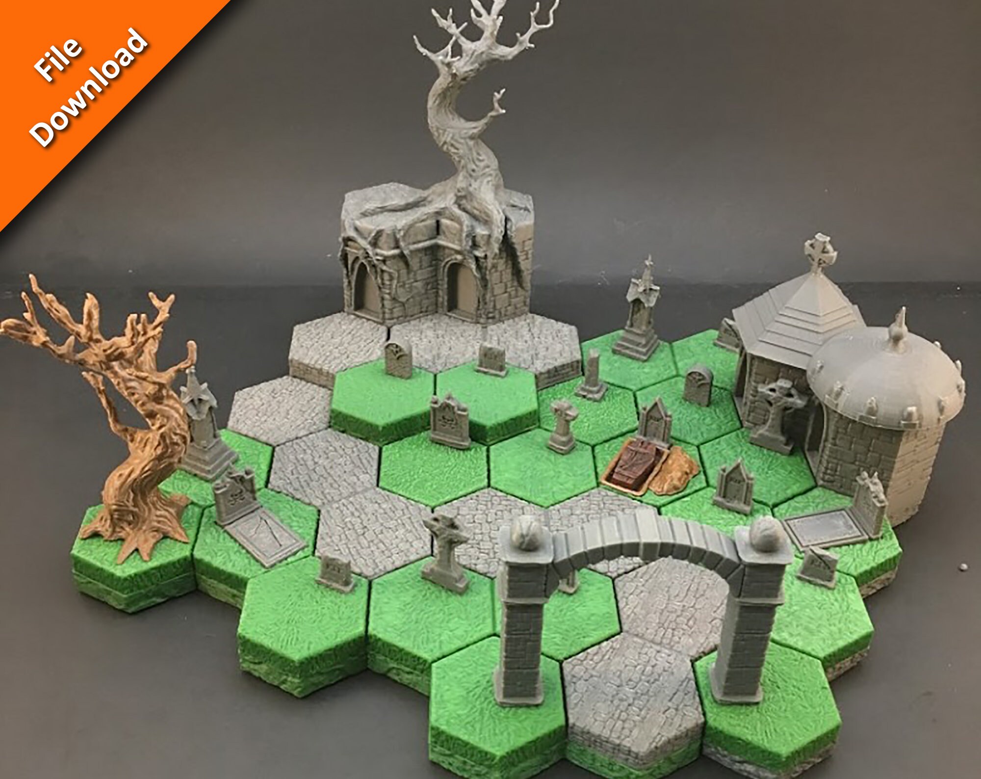 Cemetery Set HEX tiles | Etsy