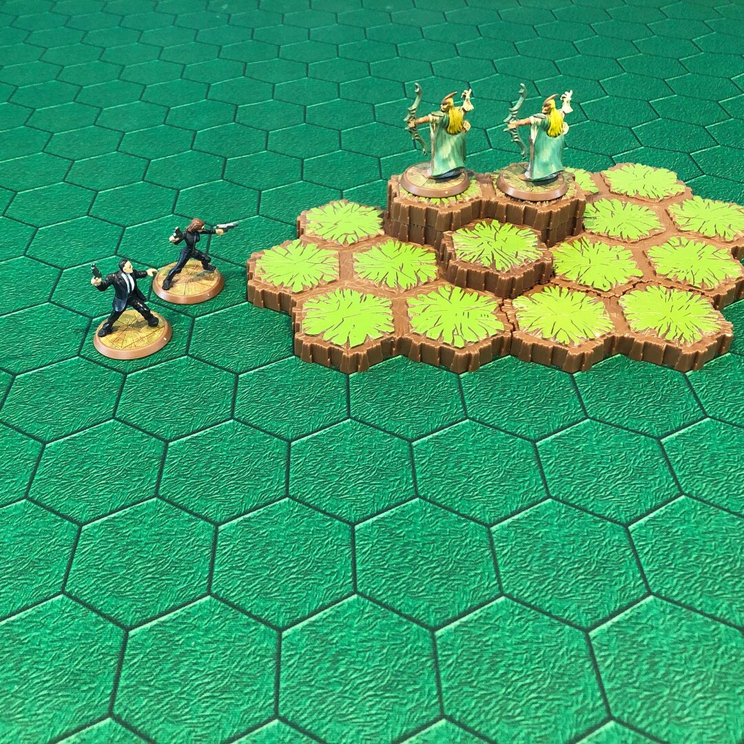 Gaming Playmat - Grass - Hex Grid, Options 1", 1.5", 1.75" (AF ...