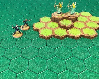 Gaming Playmat - Water - Hex Grid, Options 1", 1.5", 1.75" (AF ...