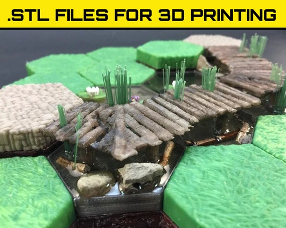 Swamp Set hex Tiles | Etsy