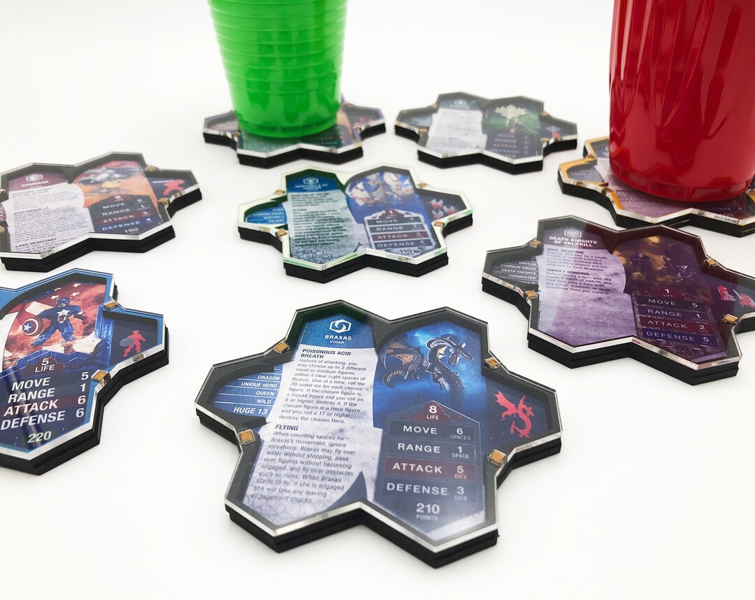 Heroscape Themed Drink Coasters, Gaming Coaster Set, Gift Coasters ...