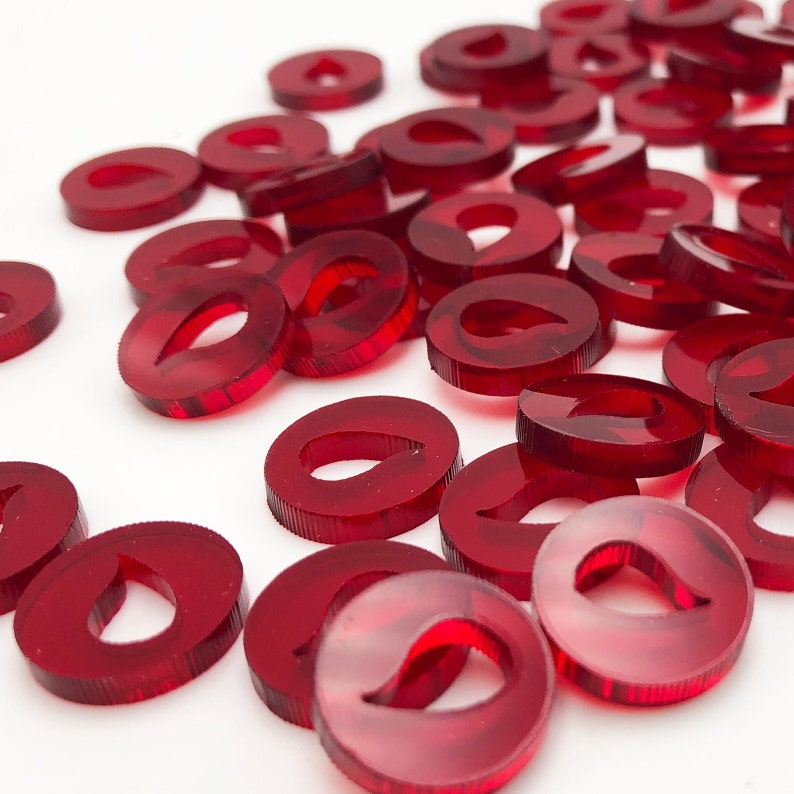 Red Acrylic Life Tokens: Board Game Counters, Heroscape Replacement (20 ...