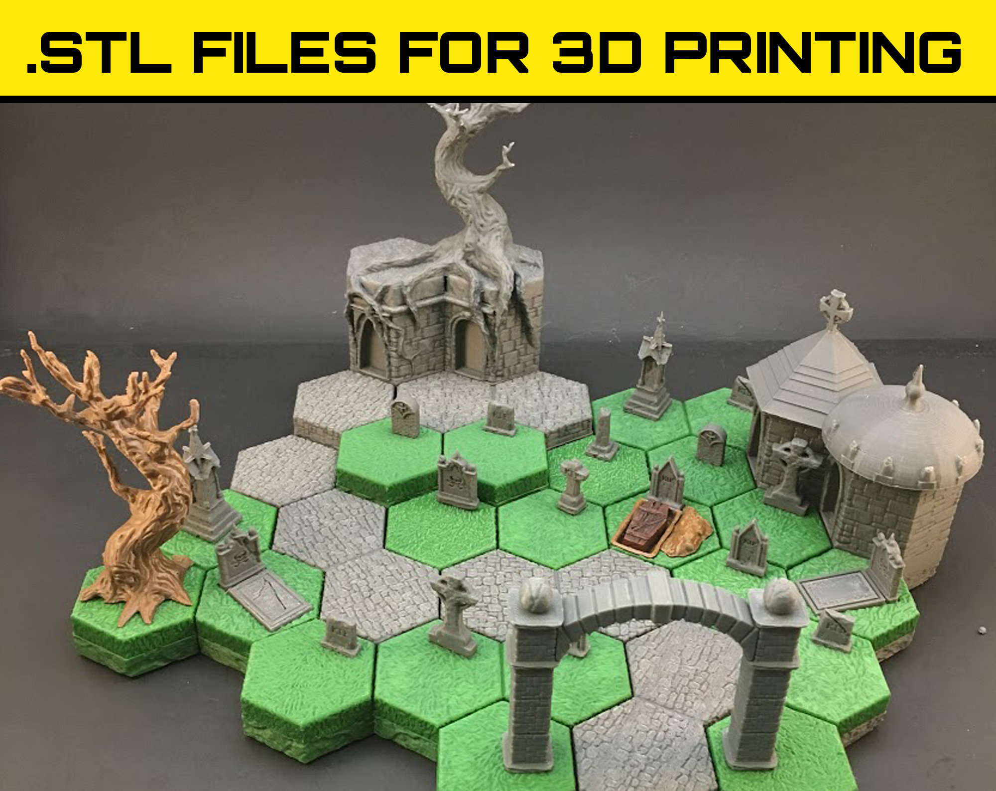 Cemetery Set hex Tiles - Etsy