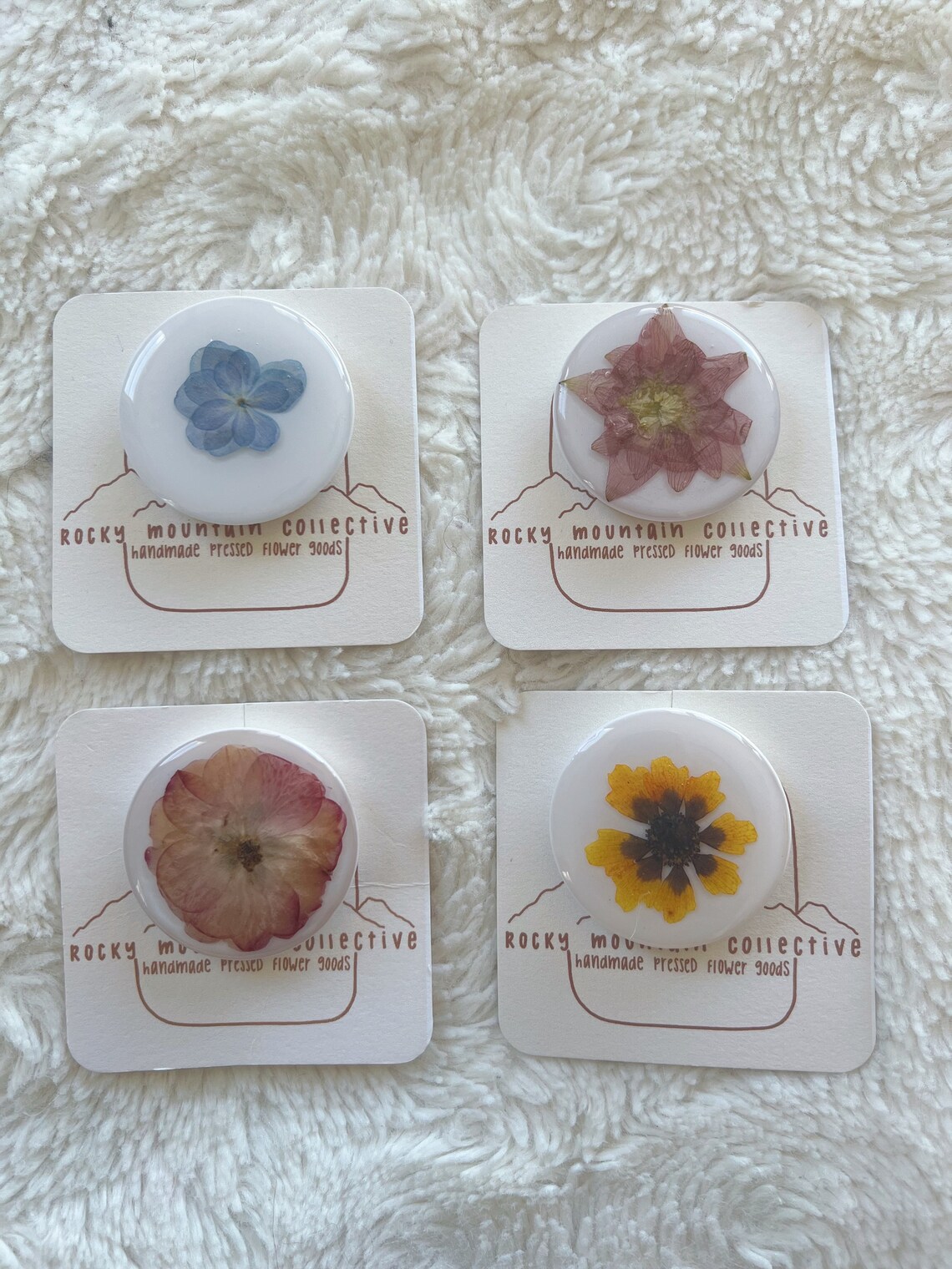 Pressed Flower Pop Sockets - Etsy