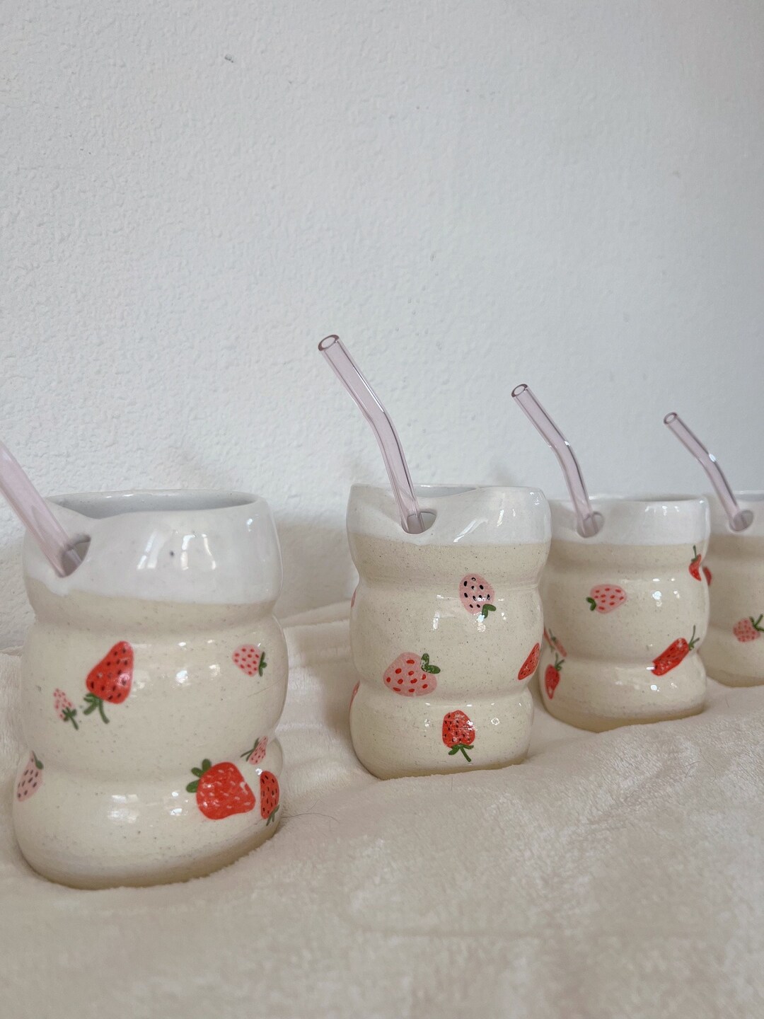 Handmade Strawberry Ceramic Straw Tumbler - Etsy