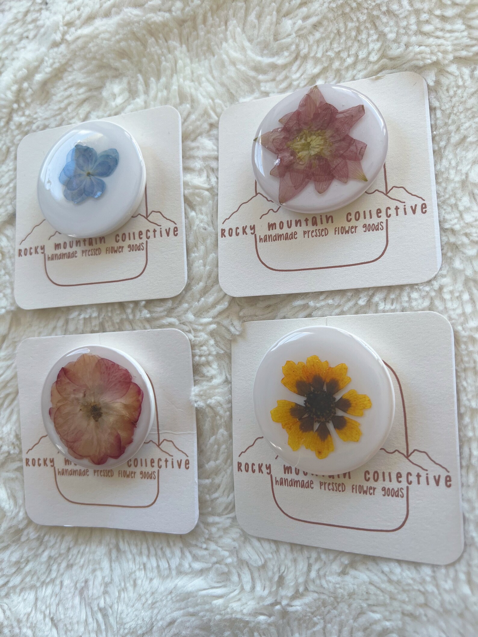 Pressed Flower Pop Sockets - Etsy
