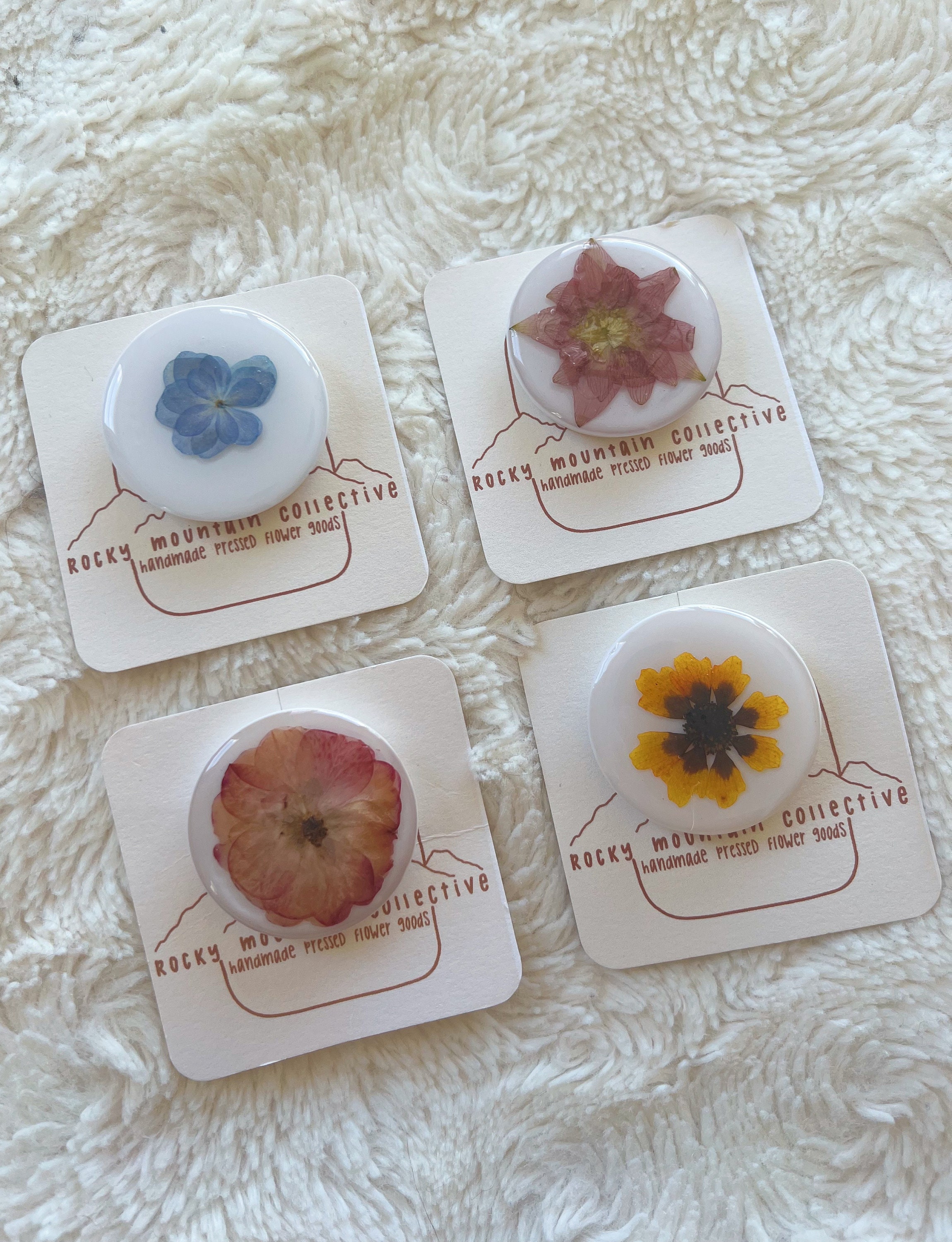 Pressed Flower Pop Sockets - Etsy