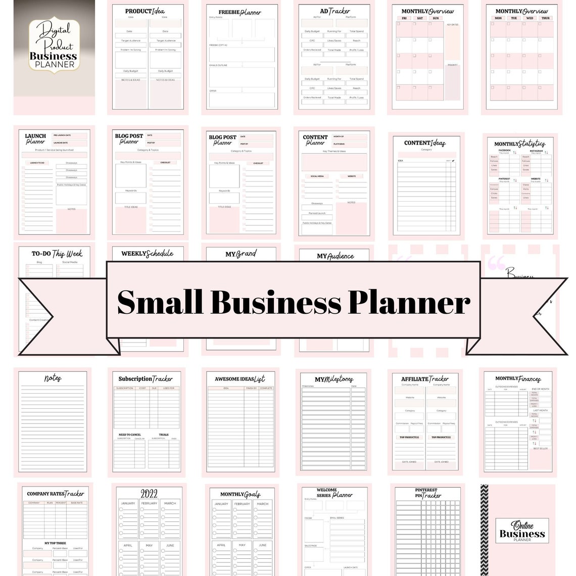 Small Business Planner Printable BUNDLE, Home Business Organizer Online ...
