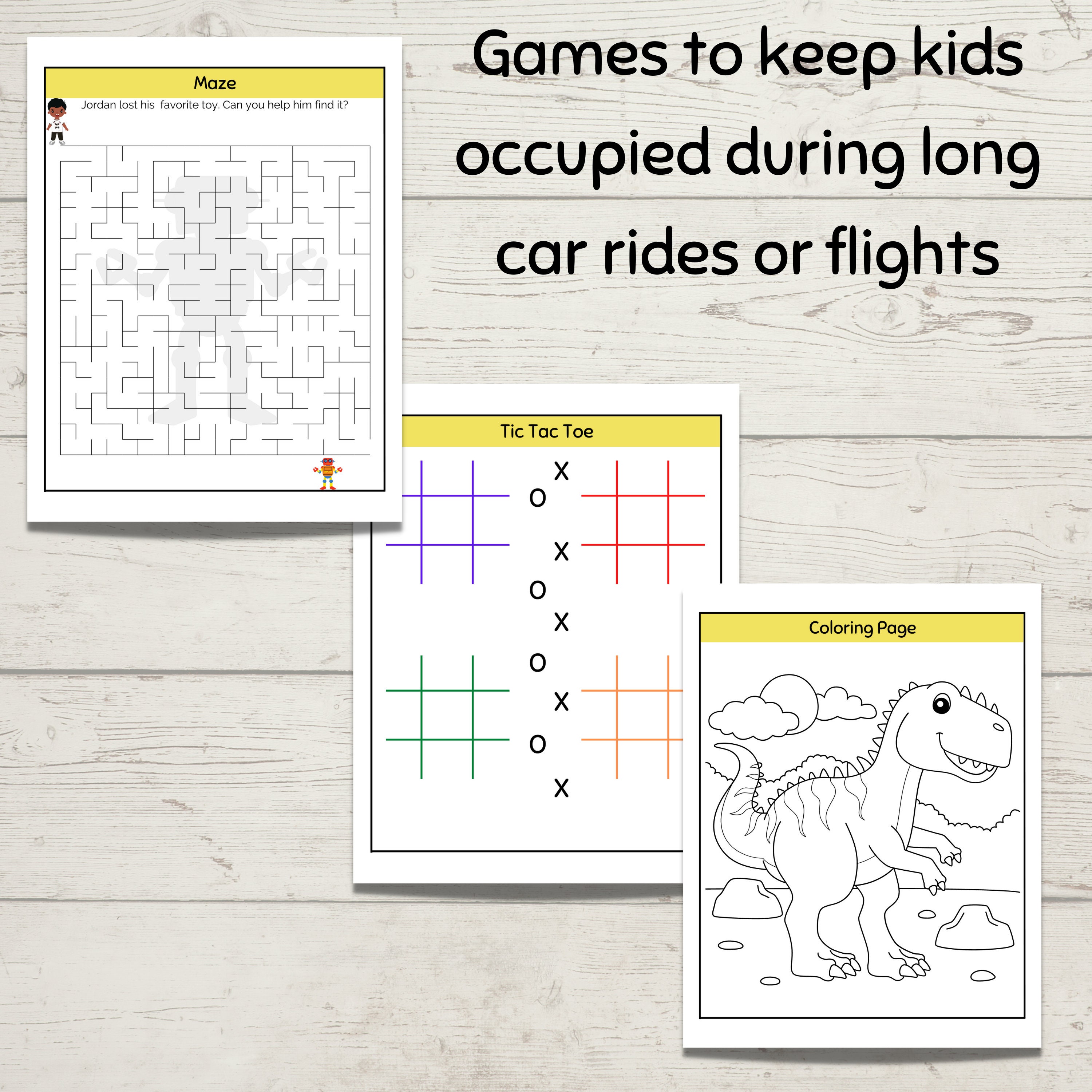 Road Trip Activity Pack, Road Trip Games, Airplane Activity Book for ...