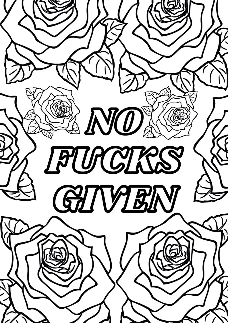 Swearing Coloring Page | Sweary Coloring Page | Adult Coloring Book ...