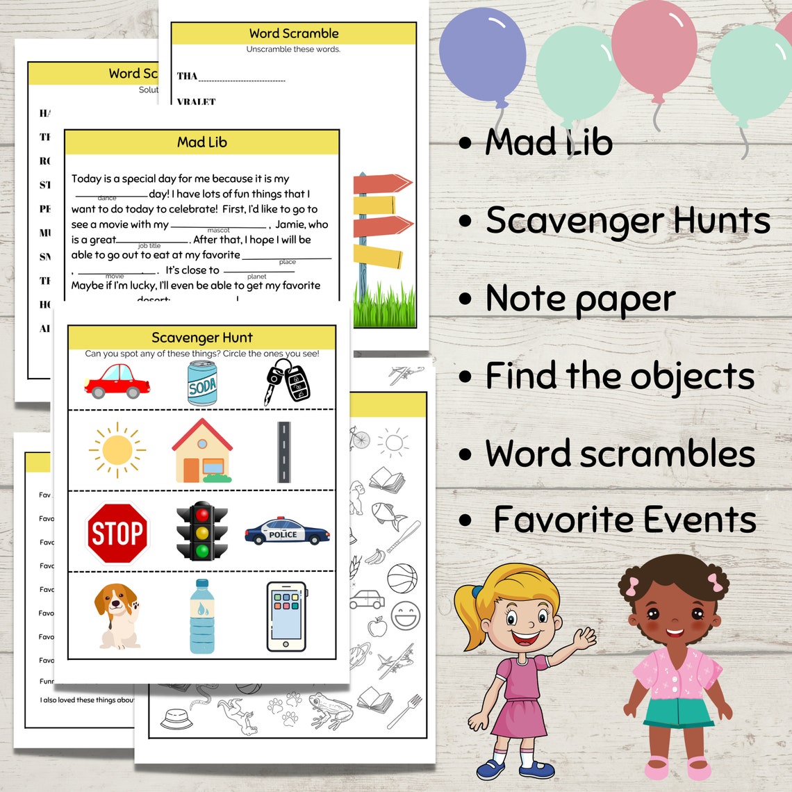 Road Trip Activity Pack, Road Trip Games, Airplane Activity Book for ...