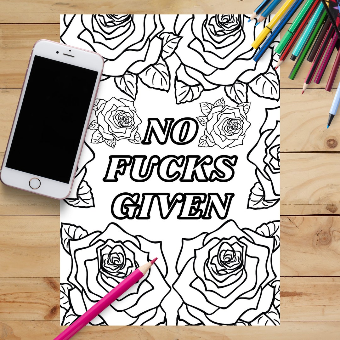 Swearing Coloring Page | Sweary Coloring Page | Adult Coloring Book ...