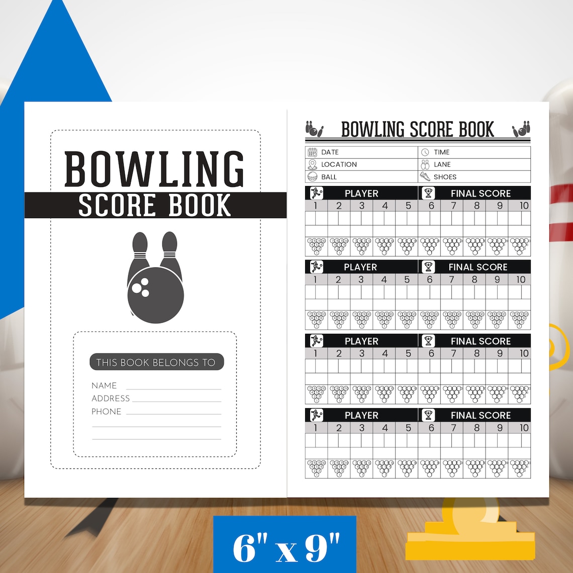 Bowling Score Sheet, Bowling Log, Game Tracker, Bowling Score Printable ...