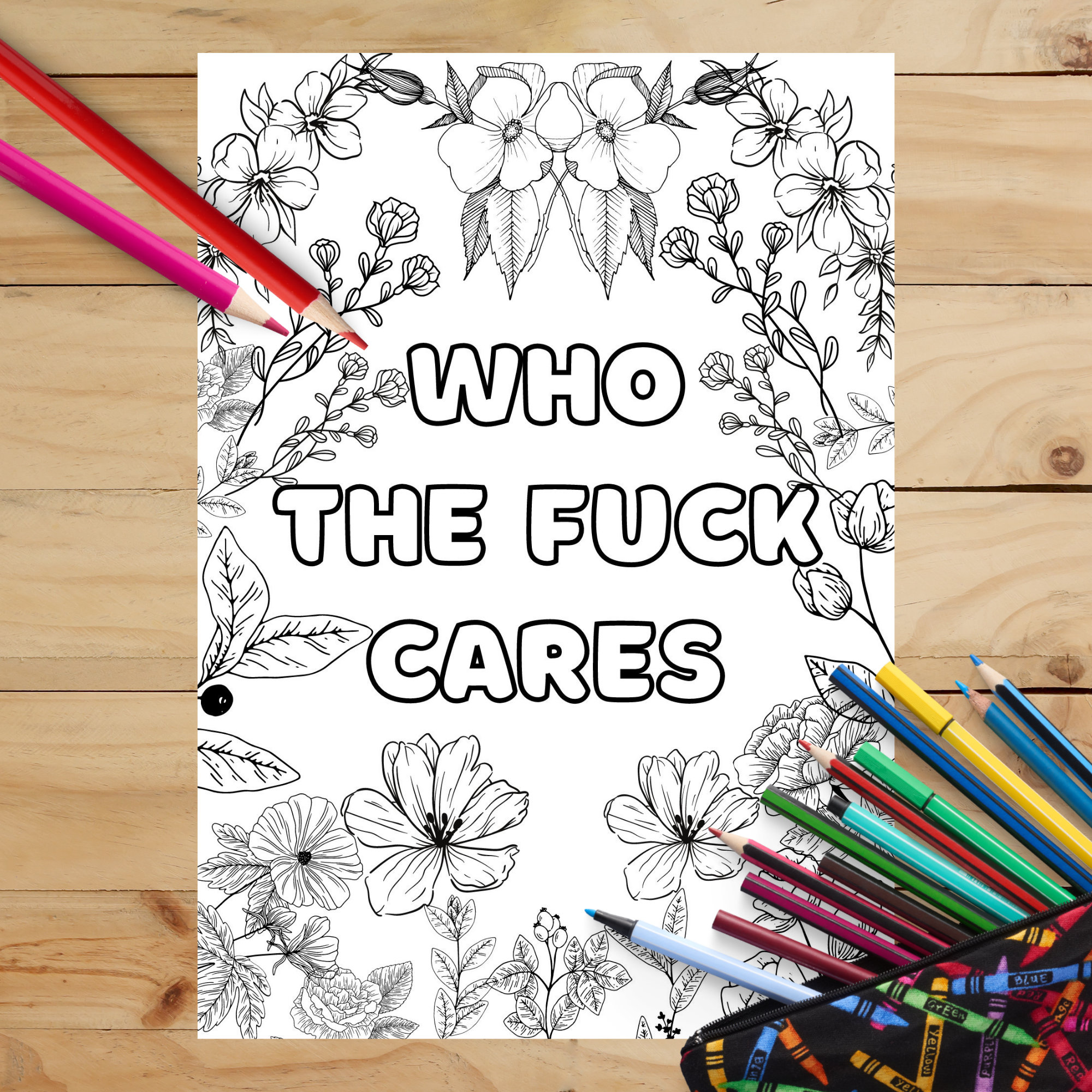 Swearing Coloring Page, Sweary Coloring Book. Swear Word Coloring Page ...