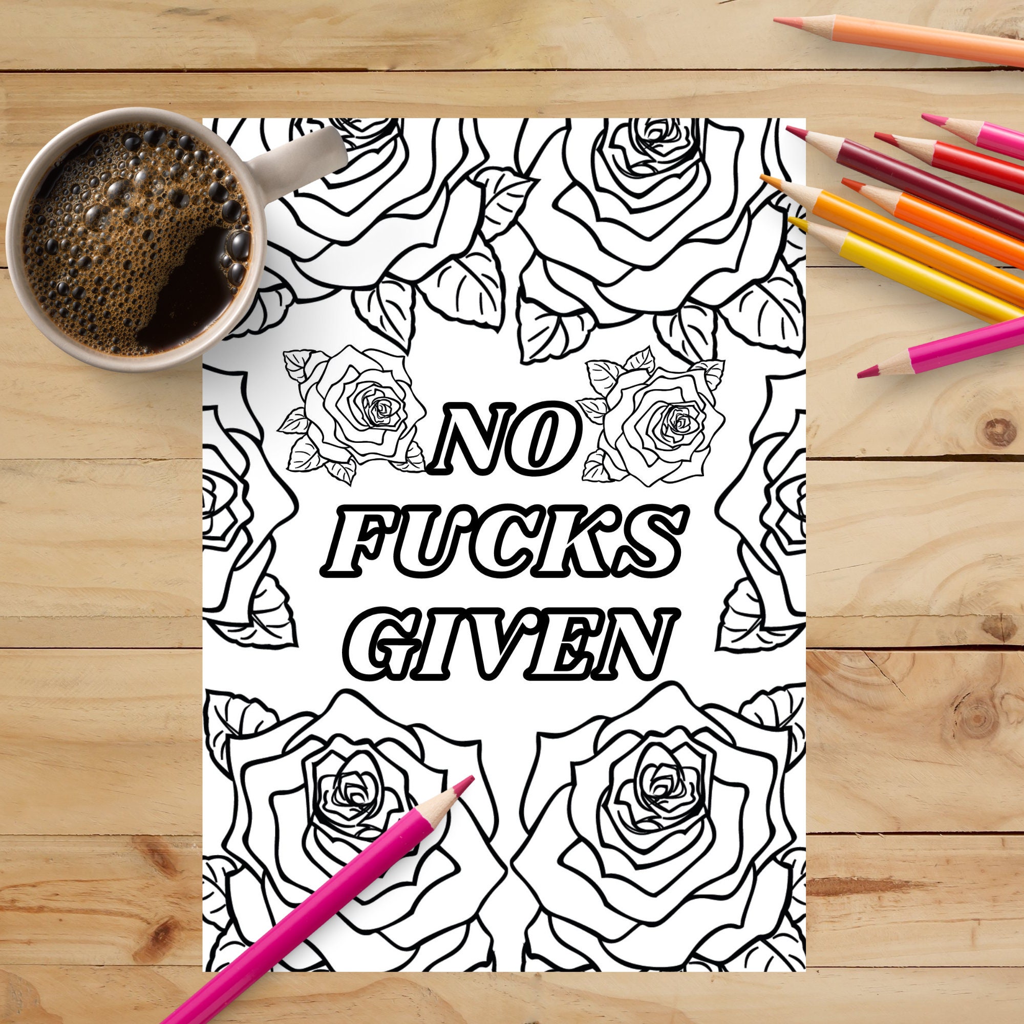 Swearing Coloring Page Sweary Coloring Page Adult Coloring Book Cuss ...