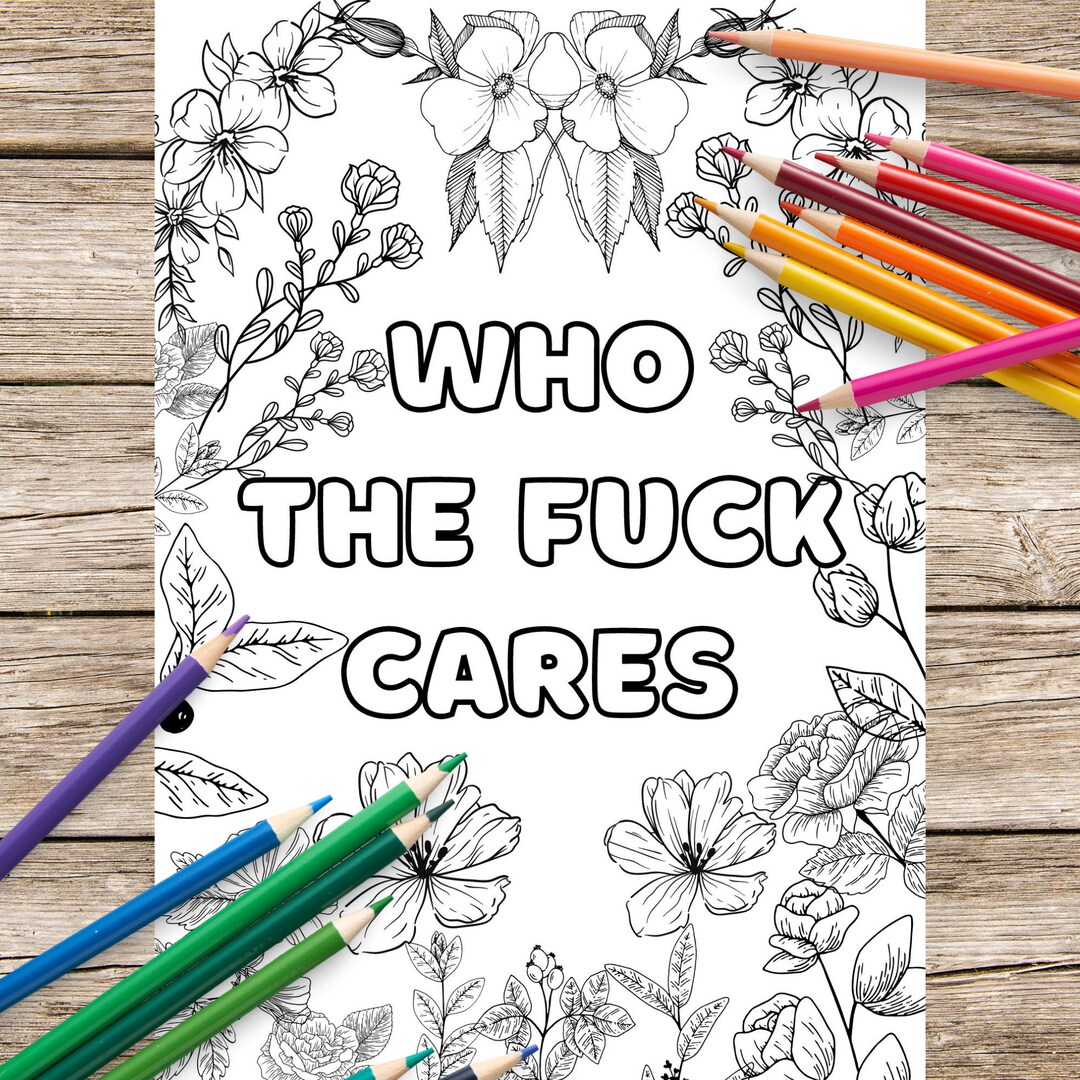 Swearing Coloring Page, Sweary Coloring Book. Swear Word Coloring Page ...