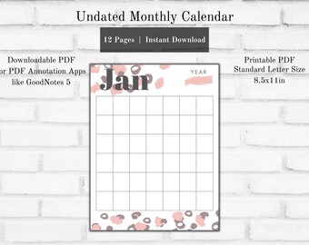 Cheetah Calendar Printable - Etsy