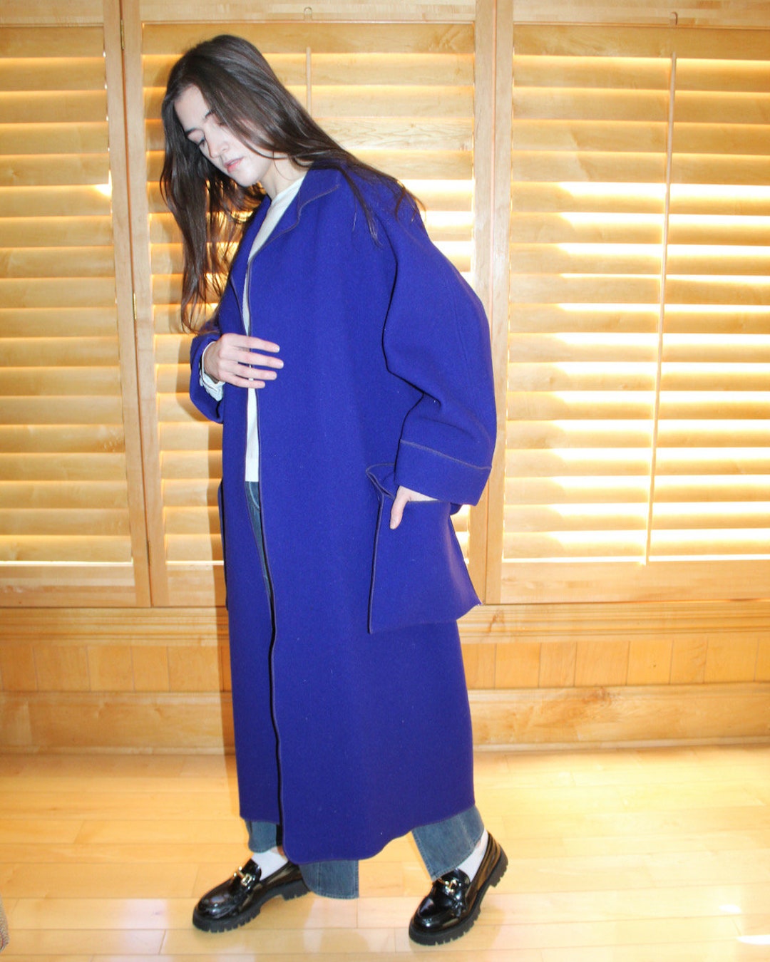 Vintage Merle Chicago Blue Wool Coat - Etsy