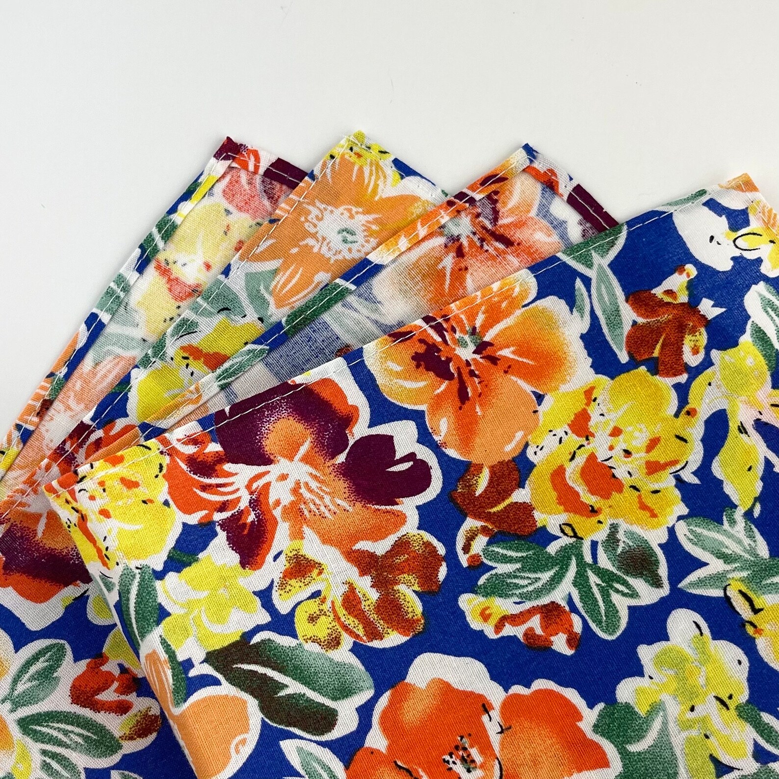 Men's Blue Tropical Floral Print Necktie Slim/narrow Width Destination ...