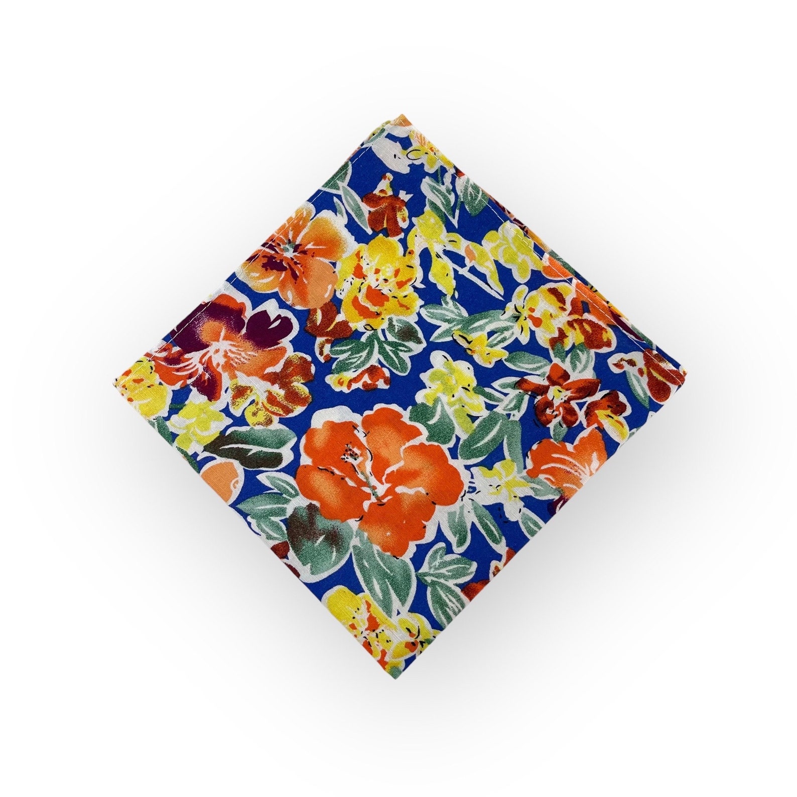 Men's Blue Tropical Floral Print Necktie Slim/narrow Width Destination ...