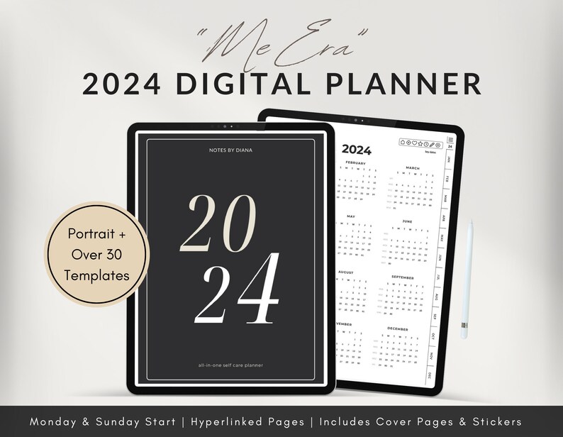 Modern 2024 Digital Planner Dated Ultimate Planner Minimal Planner ...