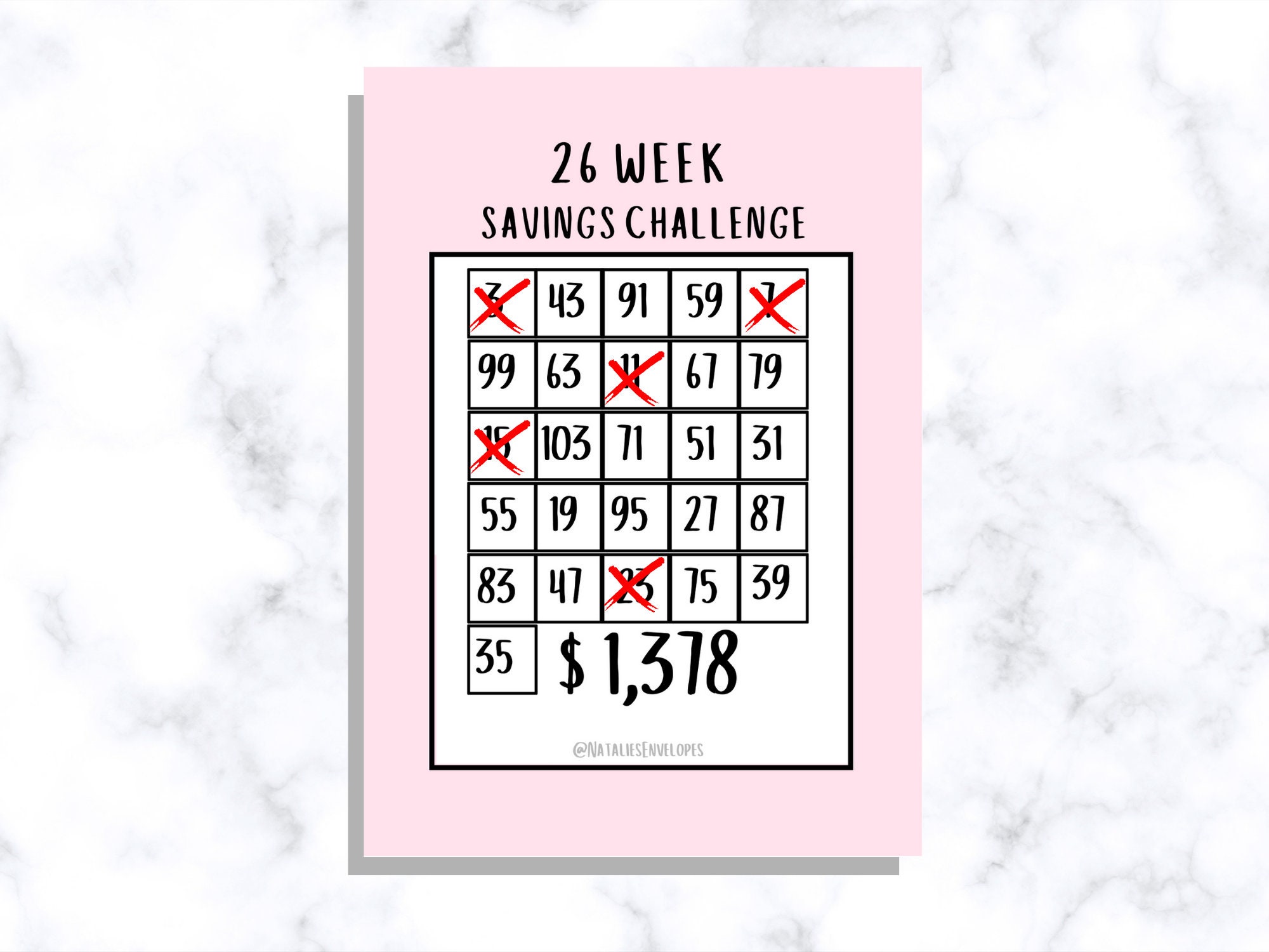 26 WEEK SAVINGS CHALLENGE l 26 Week Tracker l Printable Pdf l | Etsy
